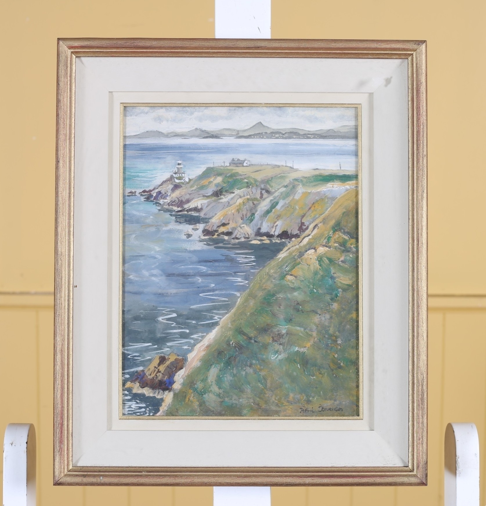 Patric Stevenson | PATRICK STEVENSON Coastal Scene with Lighthouse Oil ...