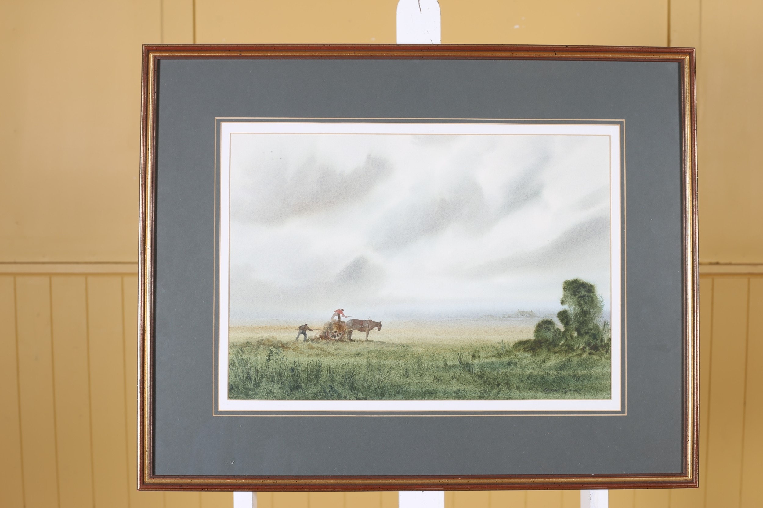 Edward Emerson | EDWARD EMERSON Landscape with Hay Wain and Figures ...