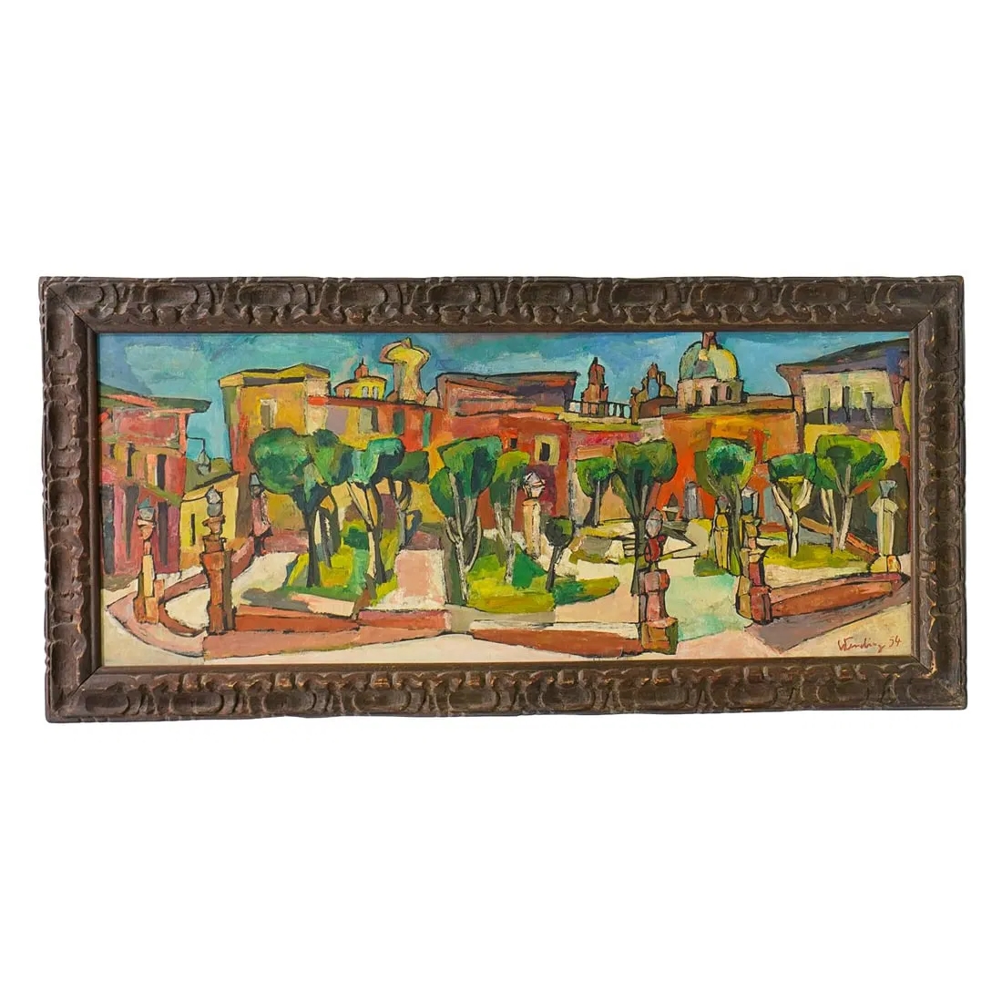 Erwin Wending | Expressionist Semi-Abstract Landscape (1957) | MutualArt