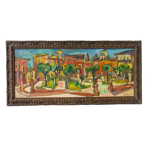 Erwin Wending | Expressionist Semi-Abstract Landscape (1957) | MutualArt