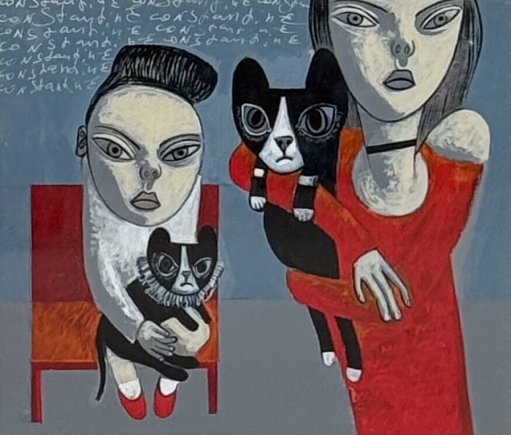 Constantine Popov | Taya and Maya with Cats | MutualArt