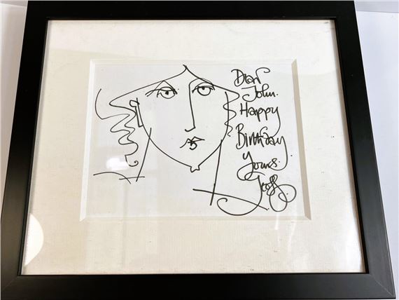 Geoffrey Key | fibre tip sketch of a woman's head | MutualArt