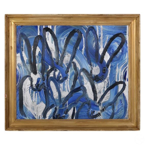 Hunt Slonem | Hunt Slonem b.1951 Totem Hutch Rabbit Oil Painting ...