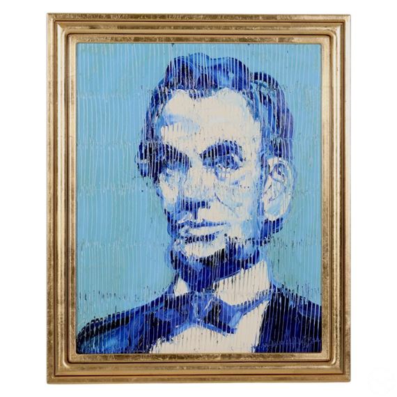 Hunt Slonem | Hunt Slonem b.1951 Abe Lincoln Portrait Painting | MutualArt
