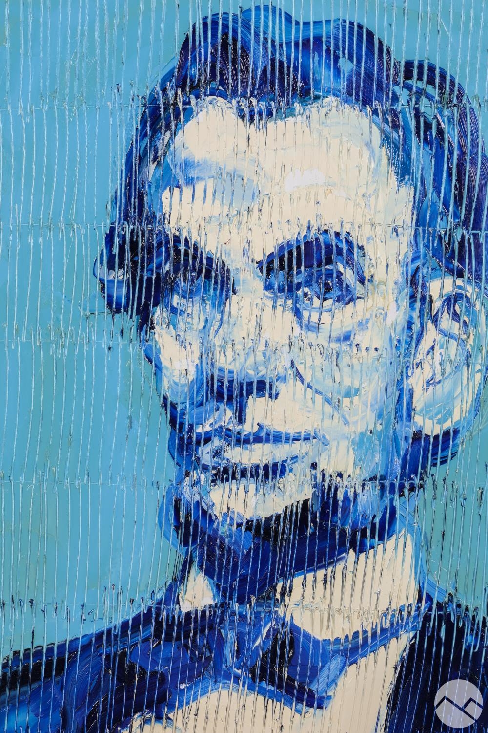 Hunt Slonem | Hunt Slonem b.1951 Abe Lincoln Portrait Painting | MutualArt
