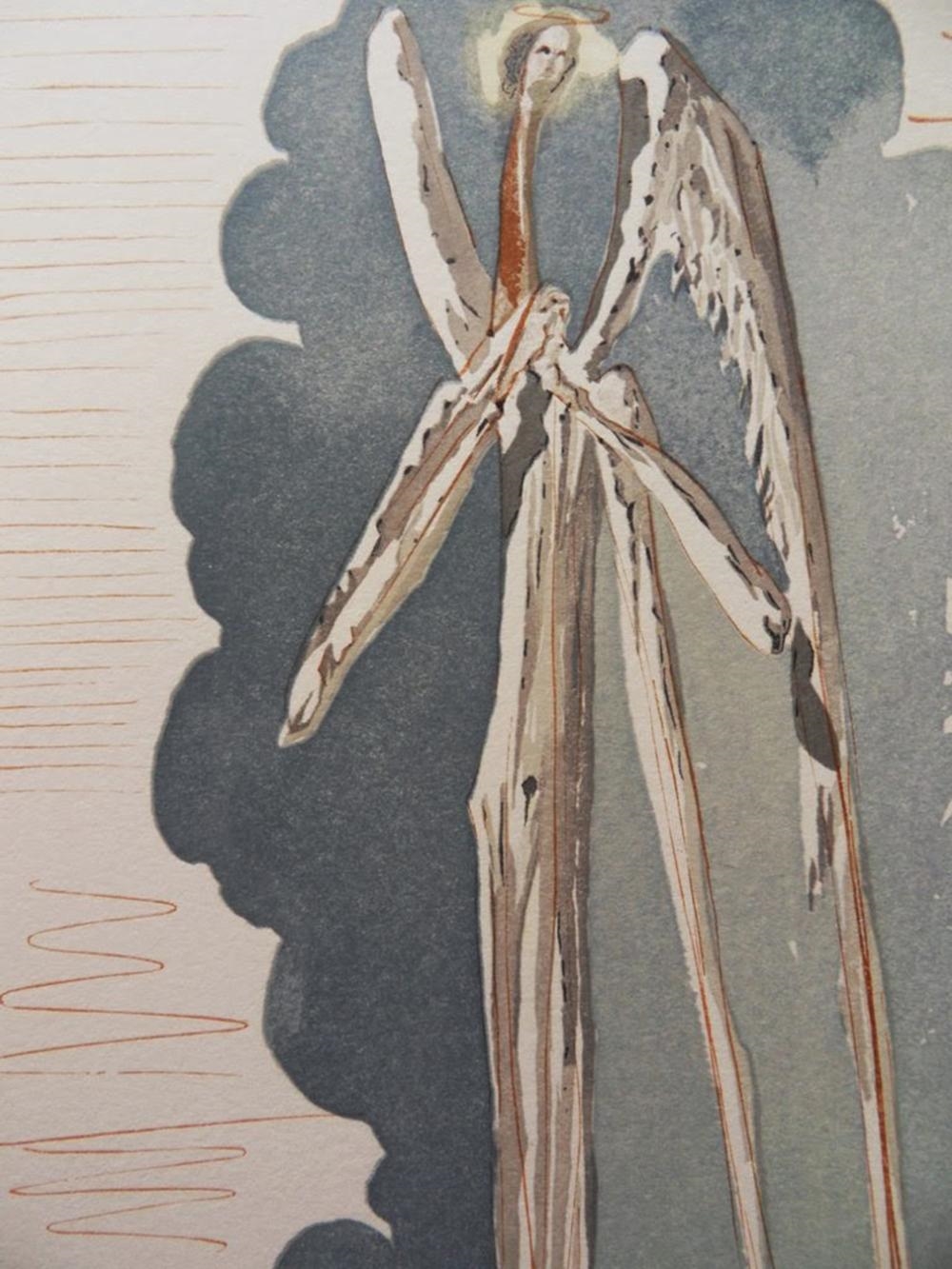 Salvador Dalí | 1960 Salvador Dali Angel Authentic Woodcut | MutualArt
