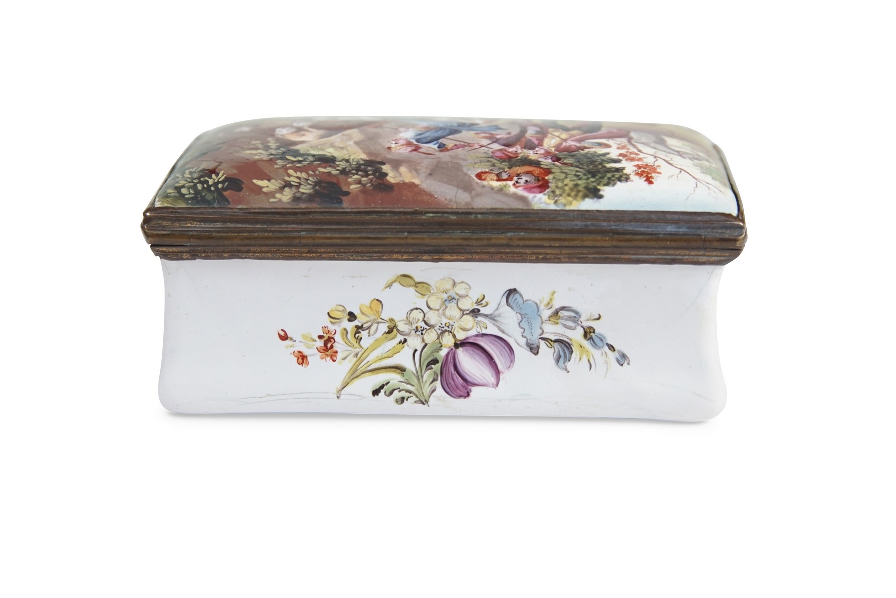 George | A RARE 18TH CENTURY BILSTON ENAMEL BOX DEPICTING A BEAR HUNT C ...