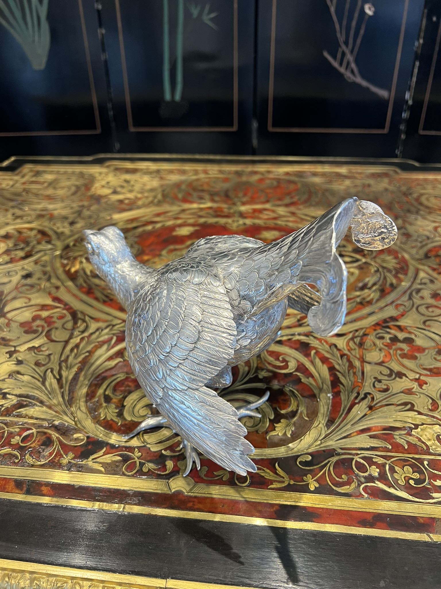 Silver | A LARGE AND FINE SILVER MODEL OF A CAPERCAILLIE | MutualArt