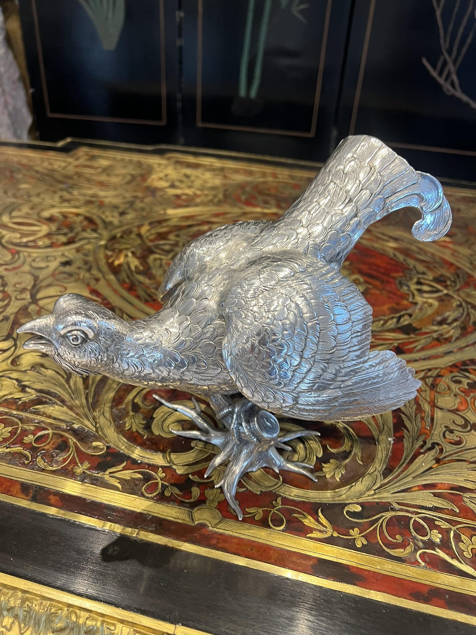 Silver | A LARGE AND FINE SILVER MODEL OF A CAPERCAILLIE | MutualArt