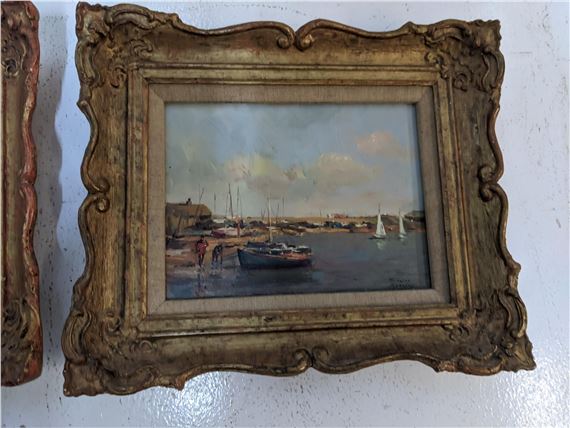 Phyllis Morgans | Barges at Pan Mill/The Alde at Attleborough | MutualArt