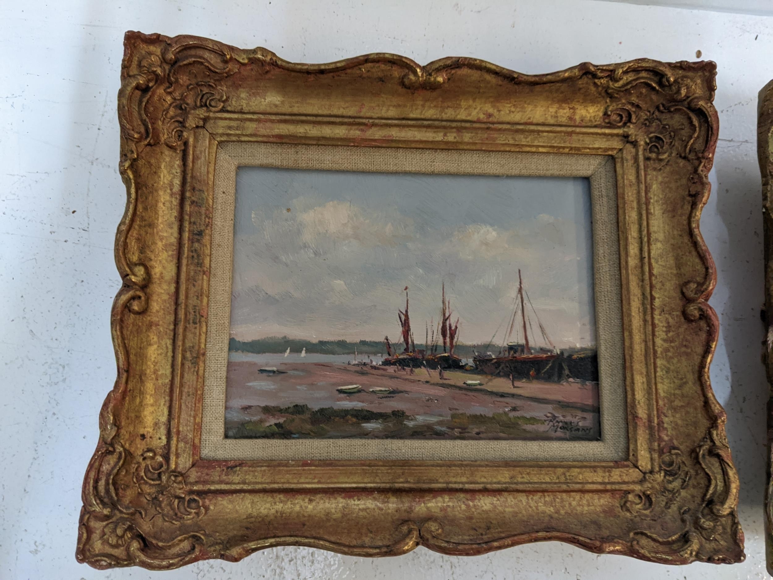 Phyllis Morgans | Barges at Pan Mill/The Alde at Attleborough | MutualArt