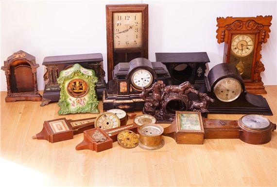 Large | Large Group of Clock Cases and Parts | MutualArt