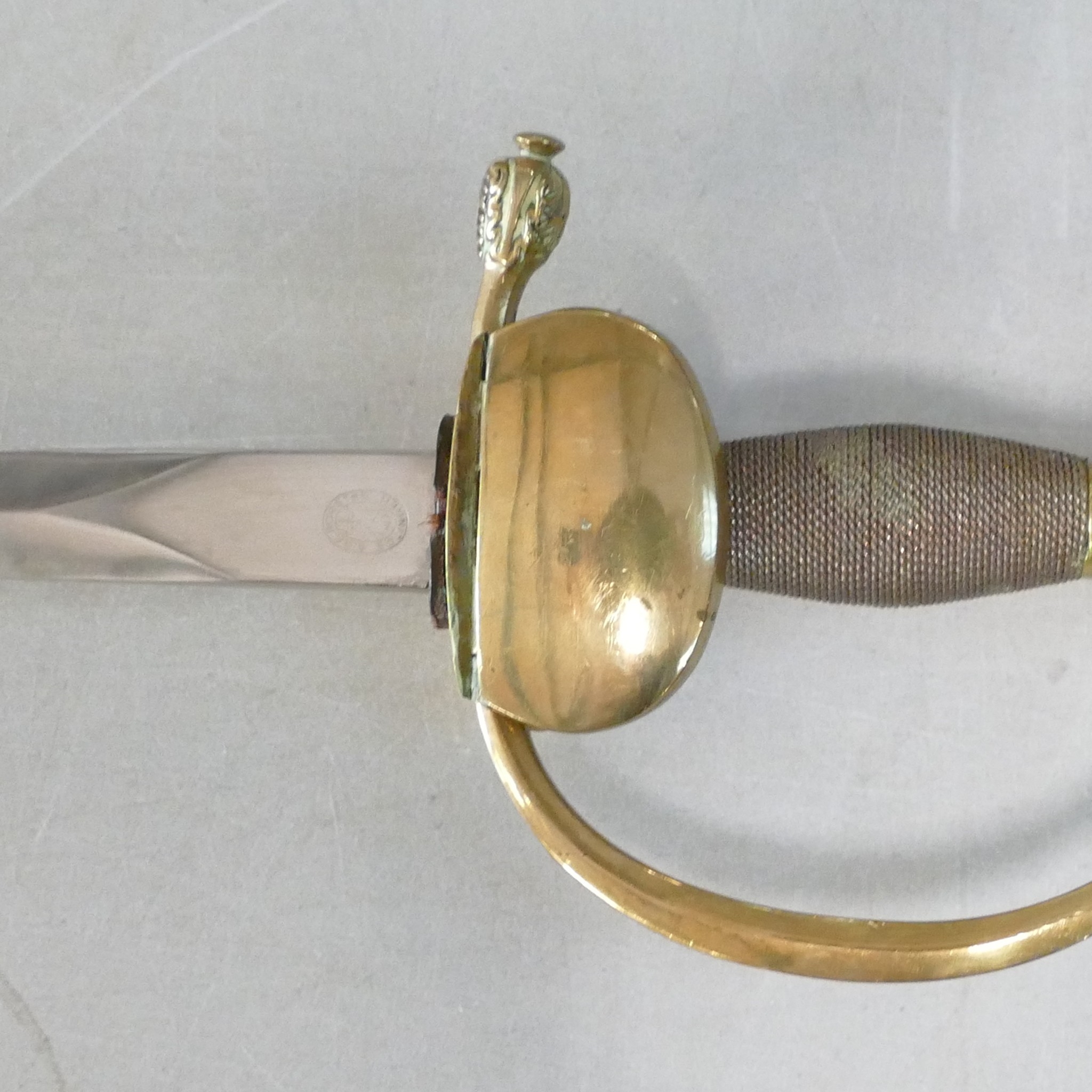 Blade | German Officers Dress Sword with ornate folding brass hilt in ...