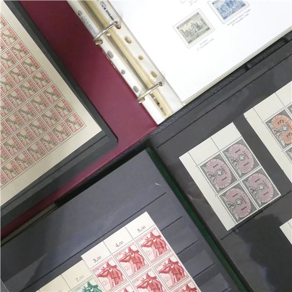 Large | 4 x Albums of German WWII period - stamps with overprints, 2 ...