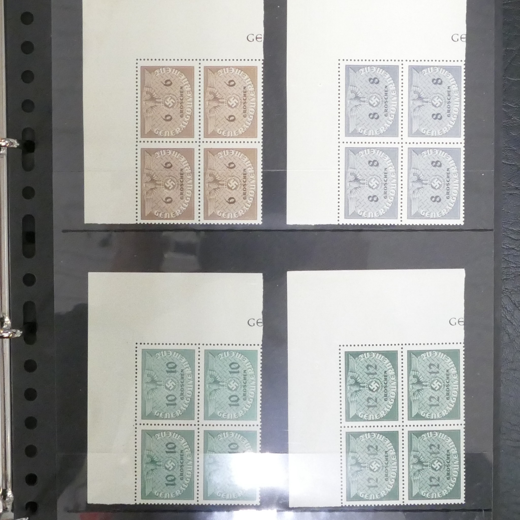 Large | 4 x Albums of German WWII period - stamps with overprints, 2 ...