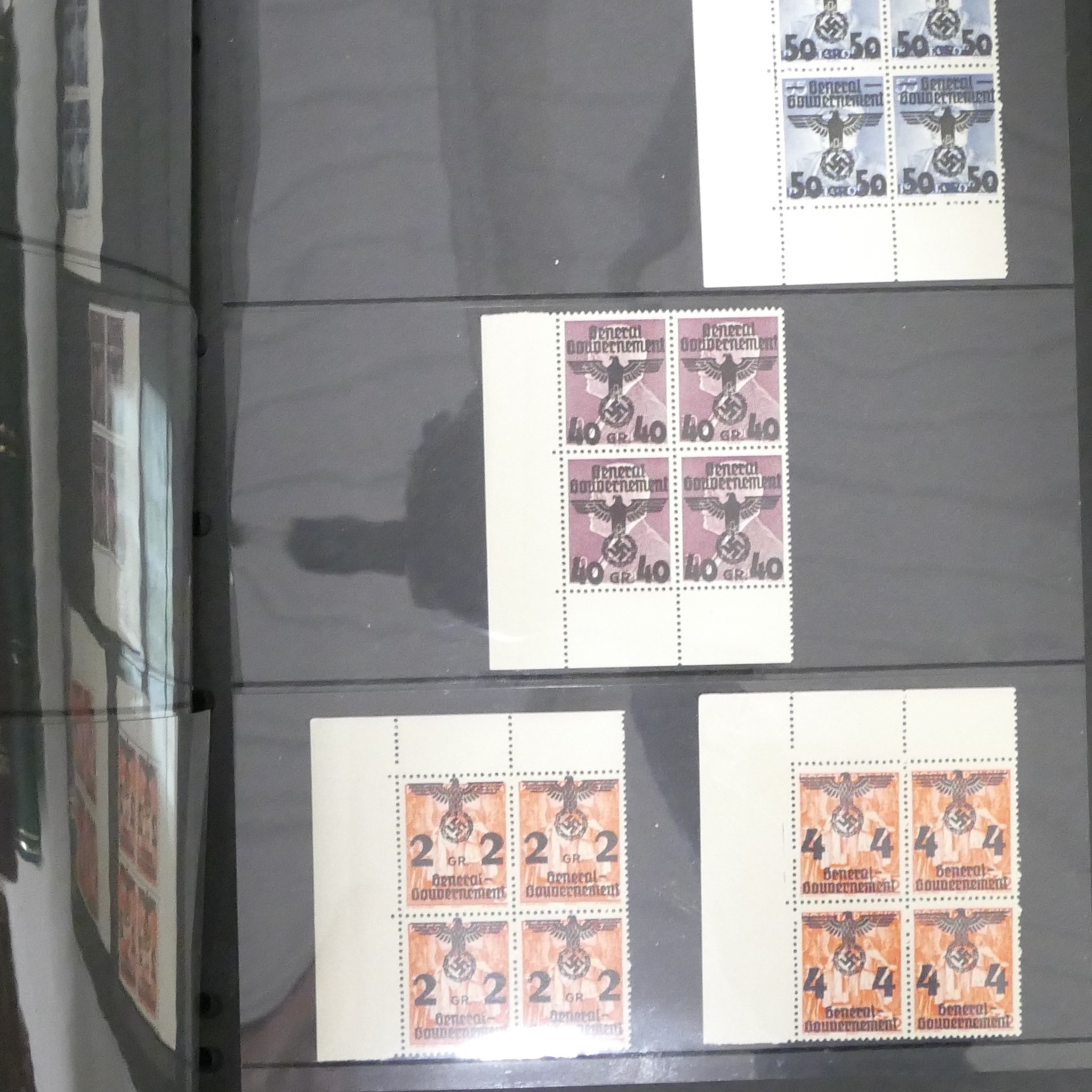 Large | 4 x Albums of German WWII period - stamps with overprints, 2 ...