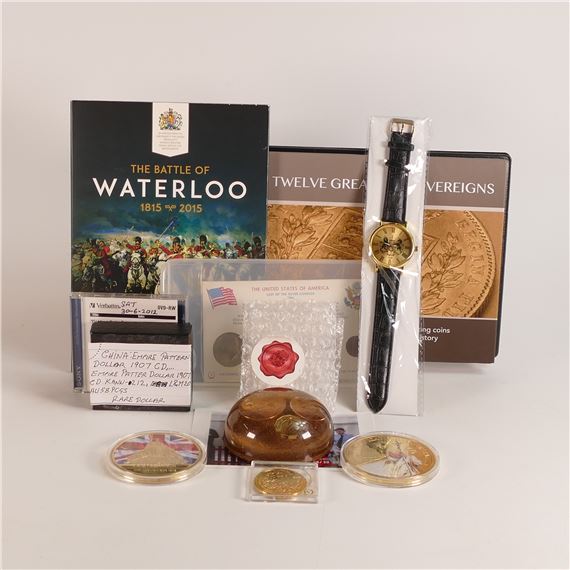 Victoria | A collection of coins including The Battle of Waterloo set ...