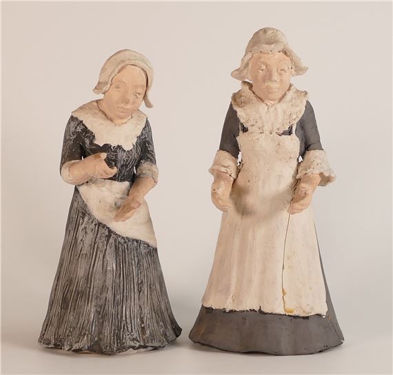 Isabella Pope | Isabella Pope, two Studio Pottery figures of Maids ...