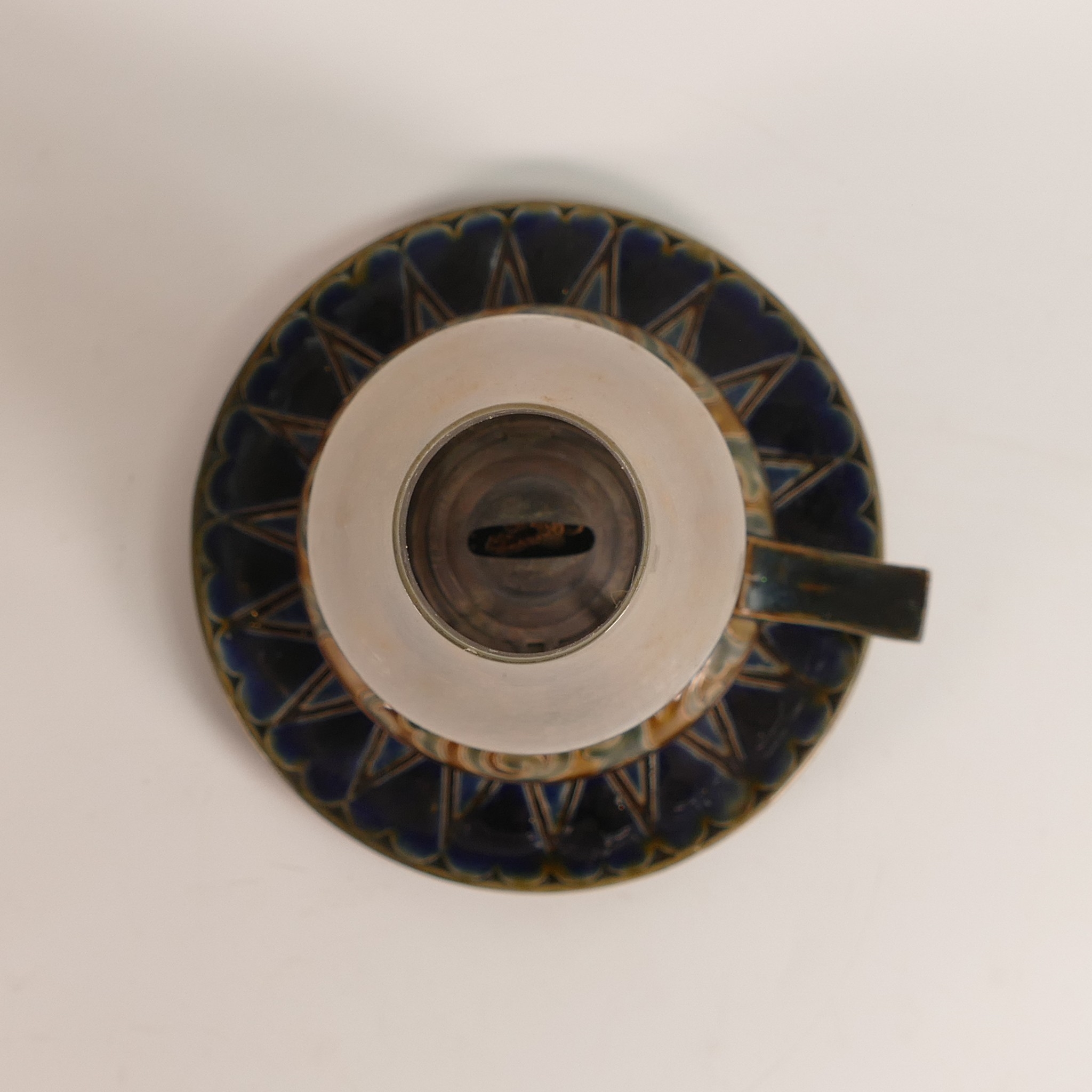 Royal Doulton | Doulton Lambeth, Saltglaze Stoneware hand oil lamp ...