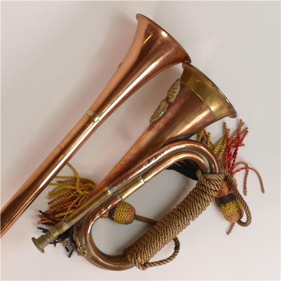 Large | Royal Welsh Fusiliers Bugle with attached cord together with ...
