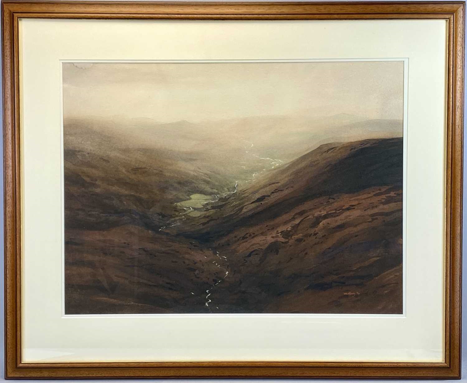 Rob Piercy | ROB PIERCY (b. 1946) watercolour - river in valley Cwm ...