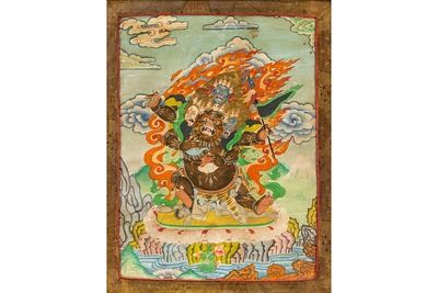 Himalayan School | antique Himalayan tangka with the depiction of ...