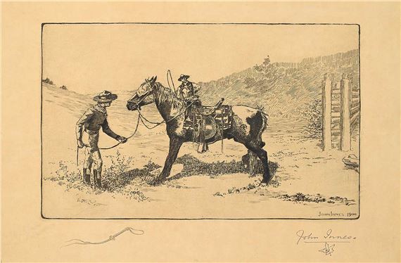 John Innes | Untitled - Blindfolded Horse (1900) | MutualArt