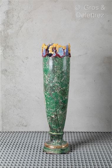 Alain GIREL | Alain GIREL (1945-2001) Large polychrome enameled ceramic ...