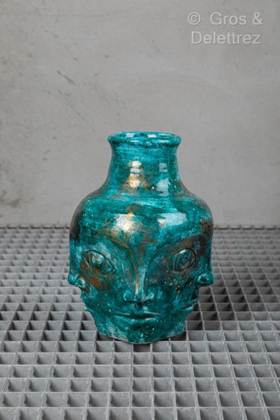 Edouard Cazaux | Edouard CAZAUX (1889-1974) Blue and gold enameled ...