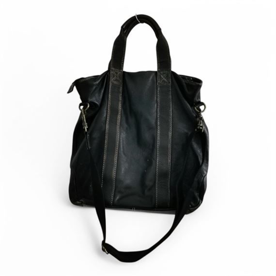 Large | BEAUTIFUL BLACK LEATHER SATCHEL | MutualArt