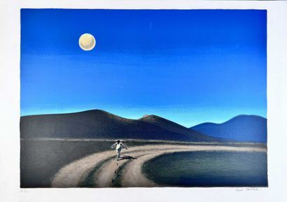 Fred Zeller | Personnage au clair de Lune Lithograph signed in pencil ...