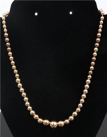 Designer | 18K DESIGNER AUROFIN GOLD BALL NECKLACE | MutualArt