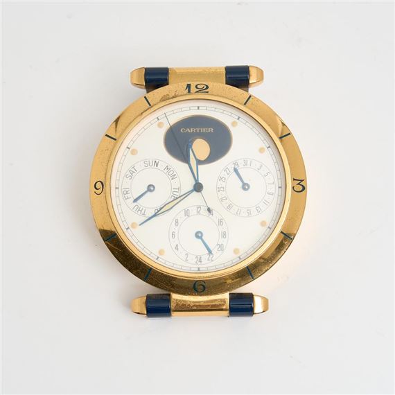 Unknown | A CARTIER PASHA MOON PHASE DESK CLOCK L.12.5CM | MutualArt