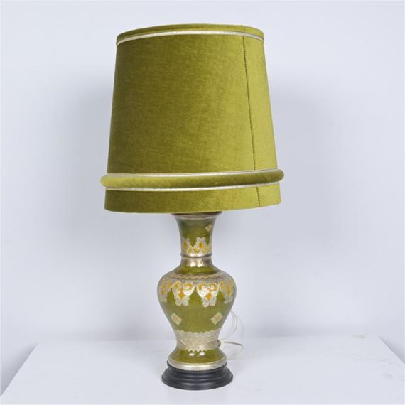 Green | A GREEN CERAMIC BASE TABLE LAMP (102CM H (Circa 1998) | MutualArt