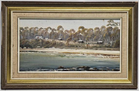 Frank Mitchell | Frank Mitchell beach scene 1988 oil on board (33 x ...
