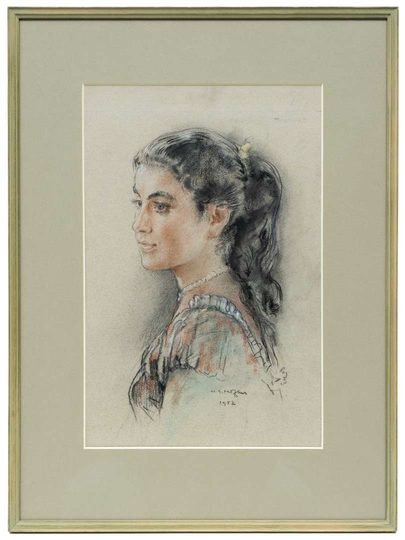 Willem Gerard Hofker | Marijke, left three-quarter profile with small ...