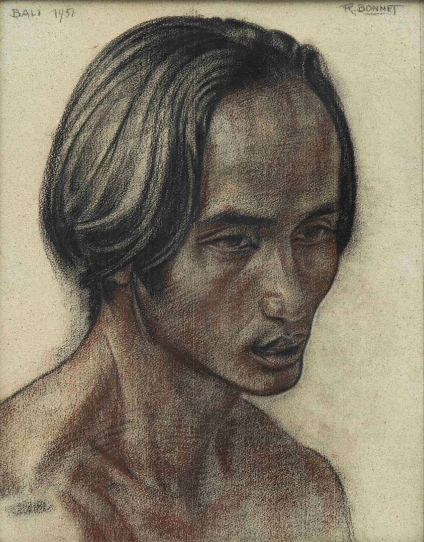 Rudolf Bonnet | Portrait of a Balinese man (1951) | MutualArt