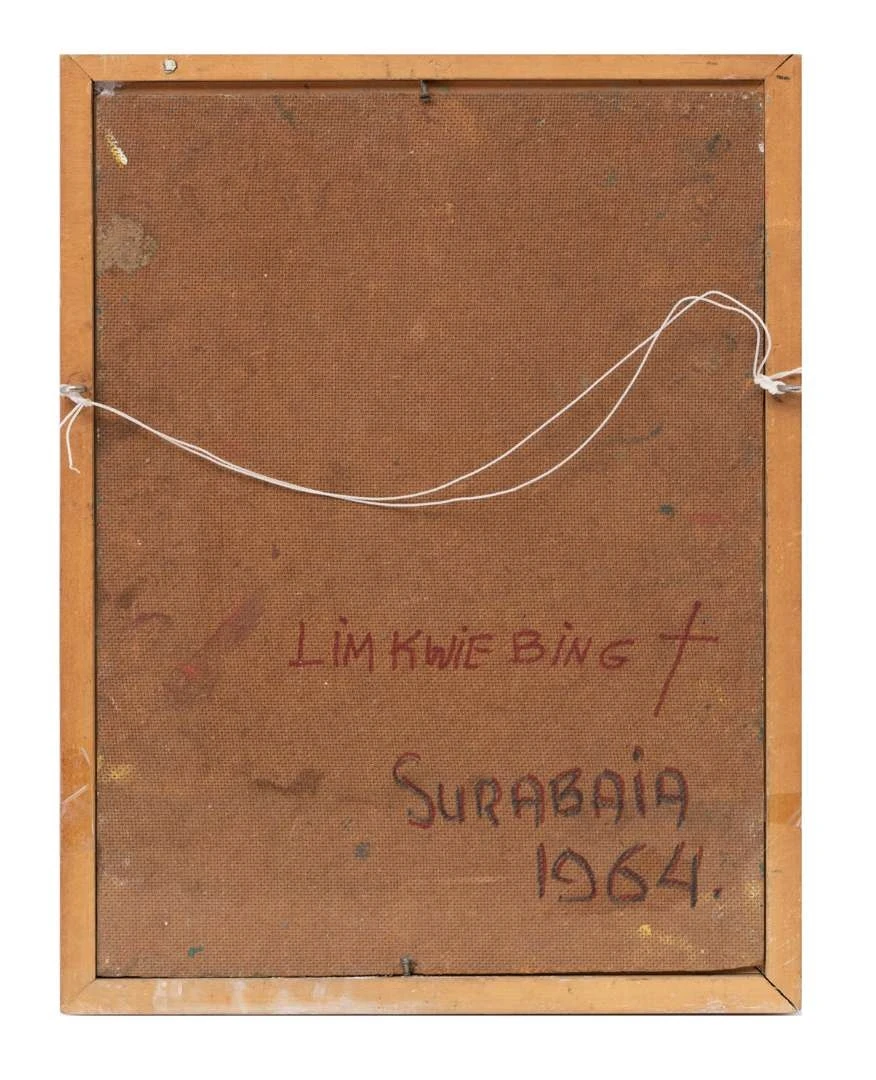 Lim Kwie Bing | Indonesian girl with red hibiscus flower (1963) | MutualArt