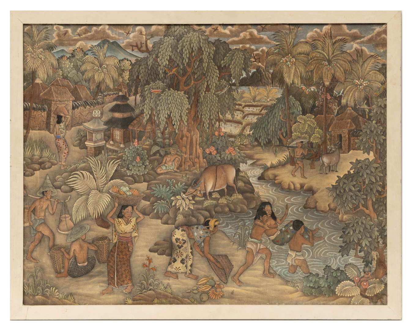 I Wayan Taweng | Carrying a Balinese lady over a tropical river | MutualArt