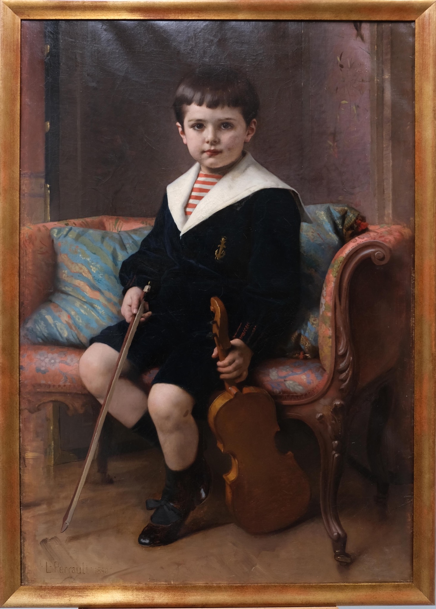 Léon Jean Bazile Perrault | Portrait du petit garçon au violon (1890 ...