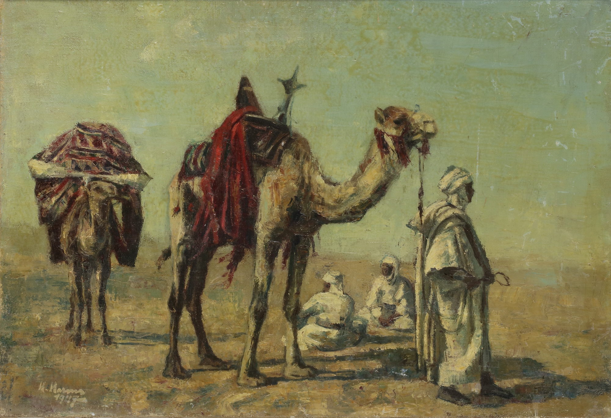 Hedda Harms | HEDDA HARMS (1882), 'CAMEL DRIVERS AT REST', OIL ON ...