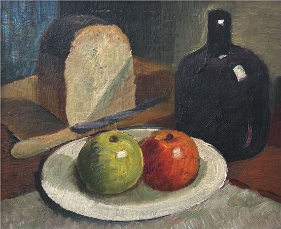 John Weeks | Still Life, Black Bottle and Fruit | MutualArt