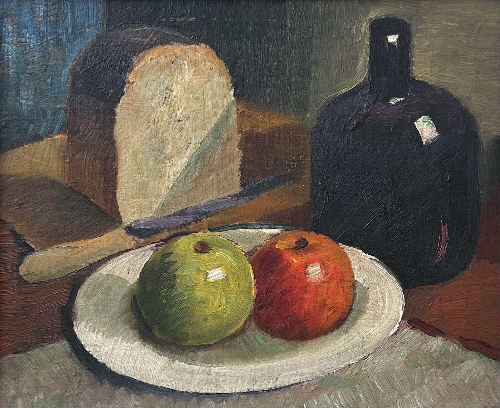 John Weeks | Still Life, Black Bottle and Fruit | MutualArt
