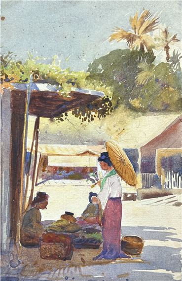 John Weeks | Asian Scene - Unframed | MutualArt
