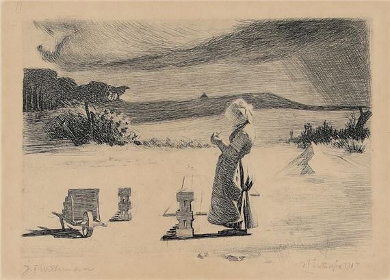 Jens Ferdinand Willumsen | Kone, der skærer sten (A woman carving stone ...
