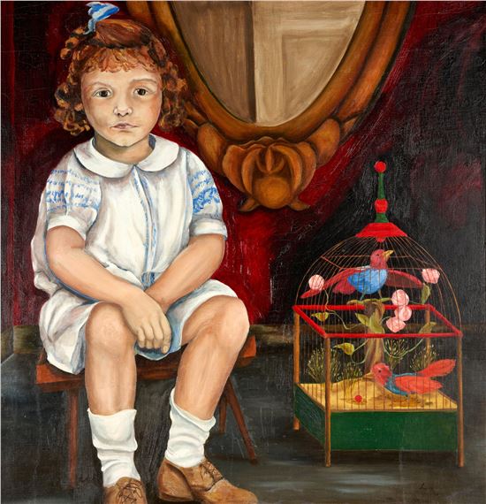 Doris Lindo Lewis | Self Portrait with Alice and Looking Glass (1934 ...