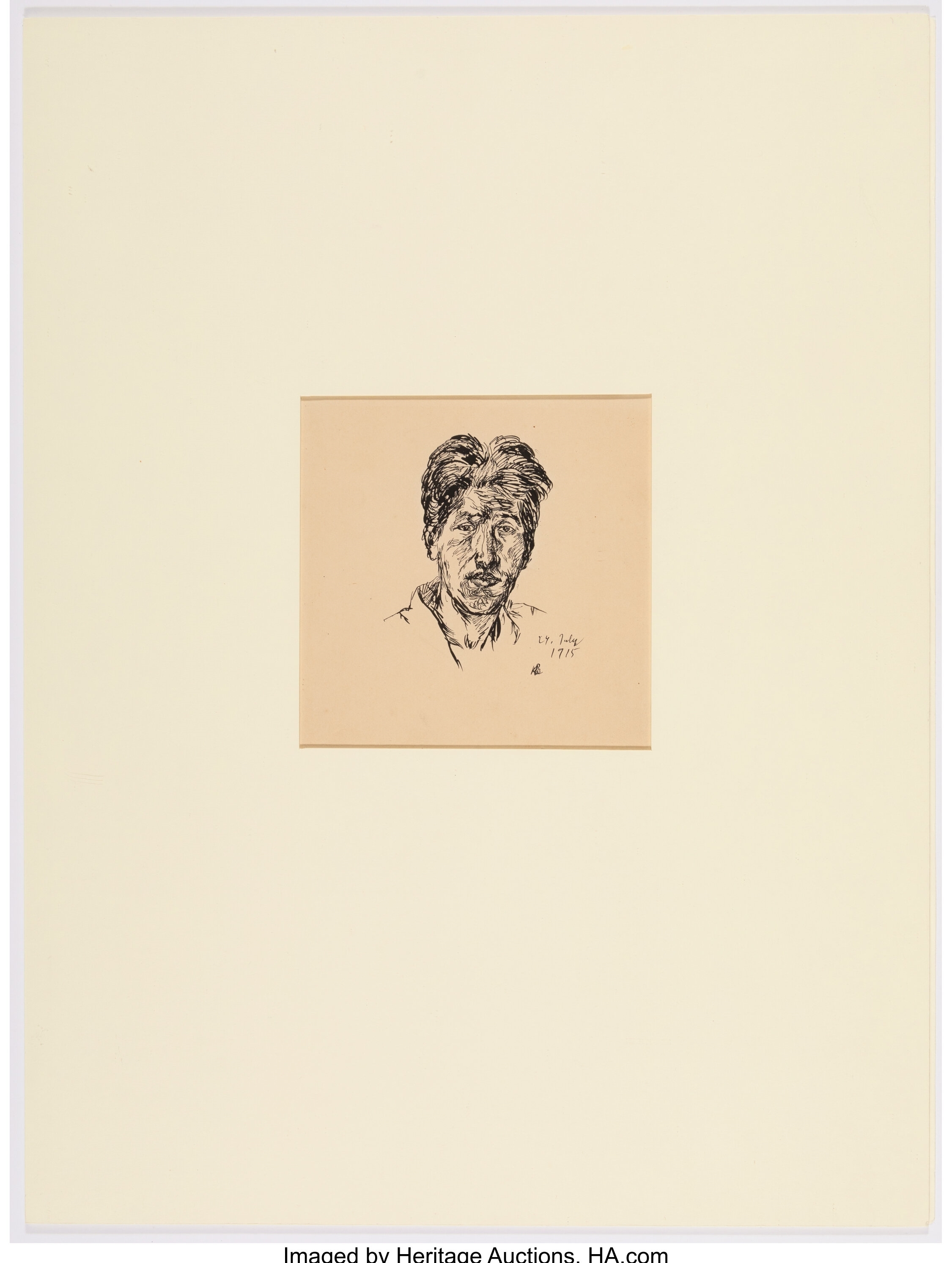 Onchi Koshiro | Self-Portrait (1915) | MutualArt
