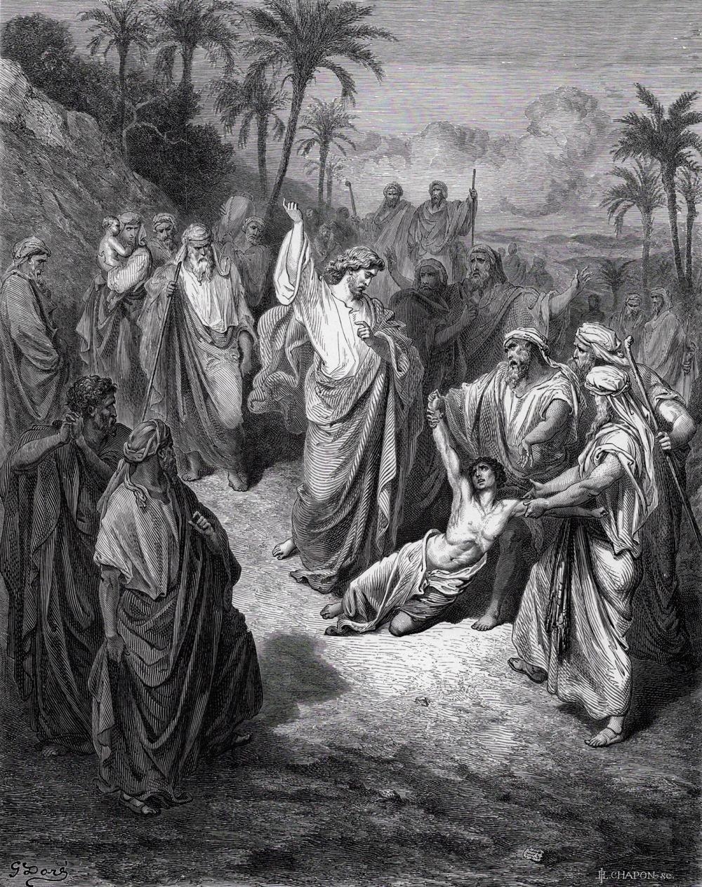 Gustave Doré | 1800s Gustave DORE Wood Engraving Jesus Healing the ...