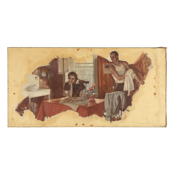 Dan Content | Domestic Kitchen Scene (1935) | MutualArt