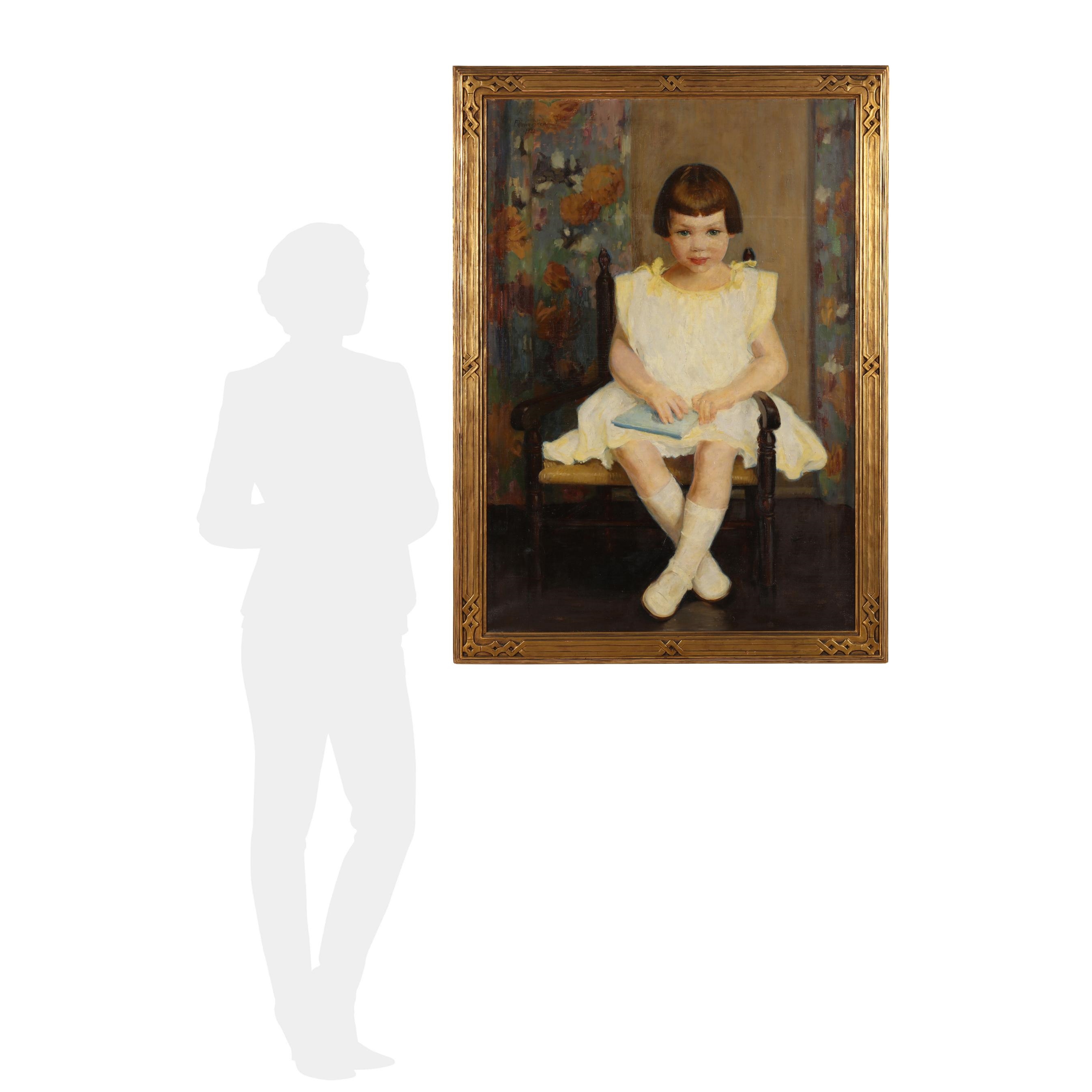 Florence Julia Bach | Portrait of a Young Girl with Book (1922) | MutualArt